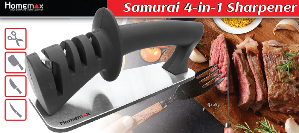 Samurai 4-in-1 Knife & Scissor Sharpener– Homemax